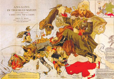 1 Fred W Rose Angling In Troubled Waters A Serio Comic Map Of Europe