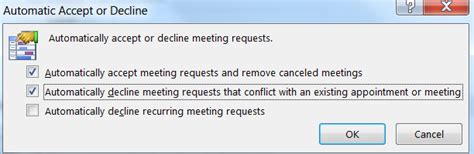 Automatically Reject Meeting Invites When Busy In Outlook
