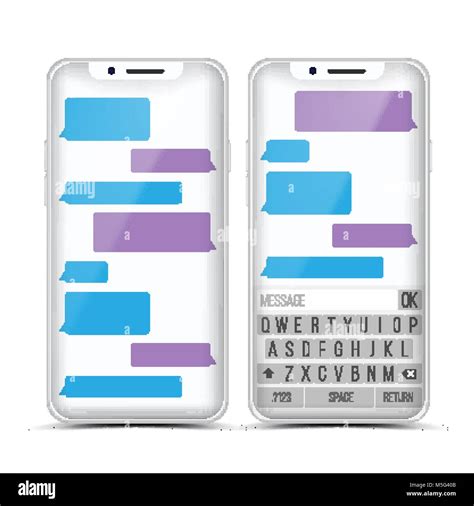 Messenger Vector Speech Bubbles Phone Chat Interface Realistic Smartphone Communication