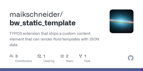 GitHub Maikschneider Bw Static Template TYPO3 Extension That Ships A