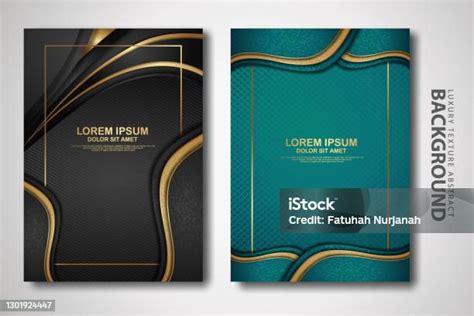 Vektor Dua Set Template Desain Sampul Dengan Kemewahan Dan Elegan