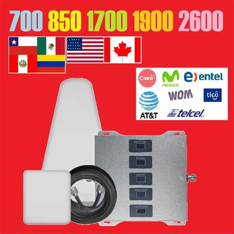 Signal Cellular Amplifier Repeater Booster 850 1900 1700 2100 2600 700 Colombia Peru Claro