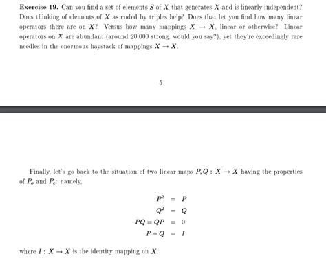 Solved Exercise Can You Find A Set Of Elements S Of X Chegg