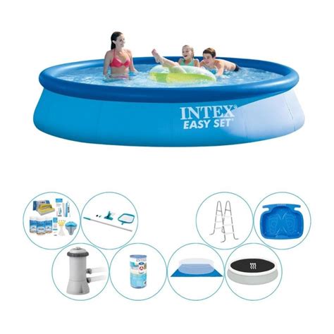 Set De Piscine Deluxe Intex Easy Set Ronde 396x84 Cm Leroy Merlin