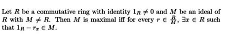 Solved Let R Be A Commutative Ring With Identity 1r 0 And M
