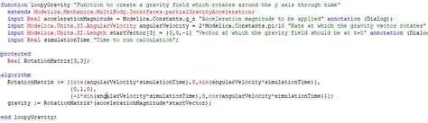 User Defined Variable Gravity In Dymola Claytex