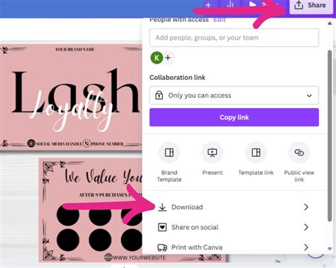 Lash Loyalty Cardeditable Etsy