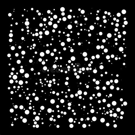 White Random Dots Circles Over Black Backdrop Dotted Vector Element