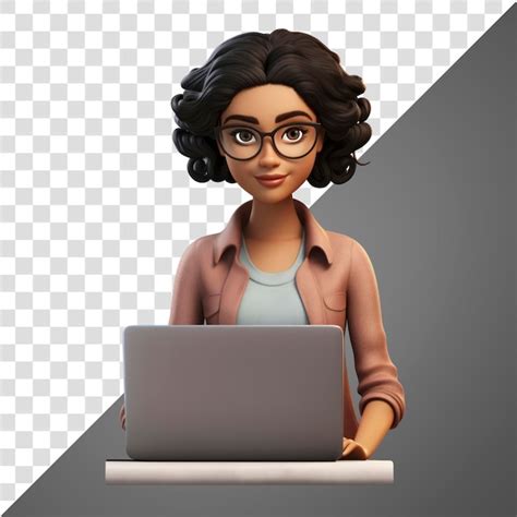 Png Laptop Computer Sitting Cartoon Premium Ai Generated Psd