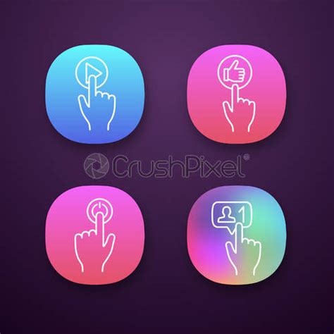 Click App Icons Set Stock Vector 3917418 Crushpixel