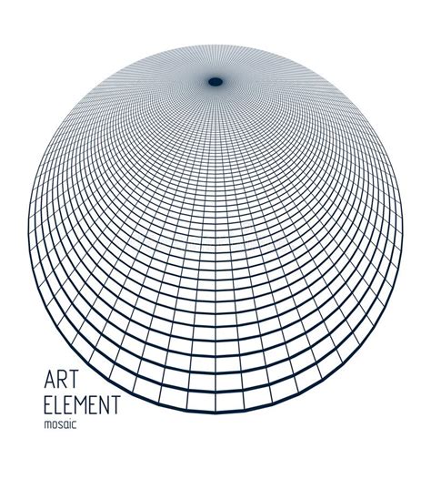 Abstract D Linear Mesh Vector Background In A Shape Of Circle Stock Vector Illustration Of