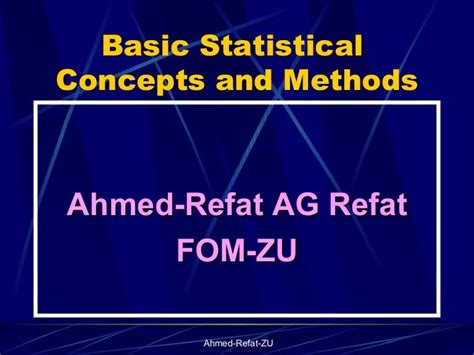 Basic Statistical Concepts And Methods
