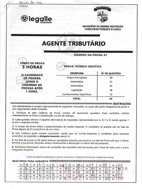 Prova Morro Reuter 2023 Pdf