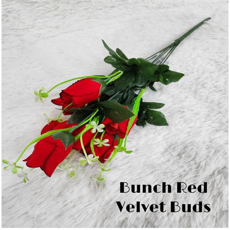 Artificial Bunch Red Velvet Buds Vh 262 Shopee Philippines
