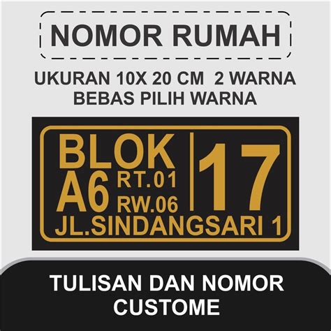 Jual Nomor Rumah Rt Rw Pvc 2mm Papan Nomor Rumah And Alamat Shopee