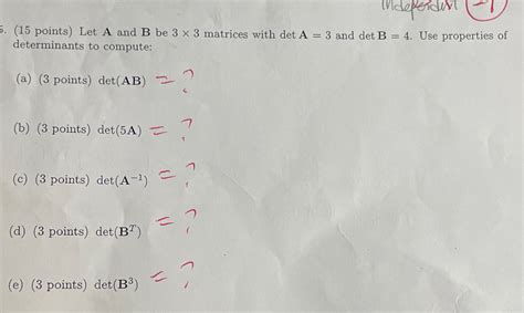 Solved (15 ﻿points) ﻿Let A and B ﻿be 3×3 ﻿matrices with | Chegg.com