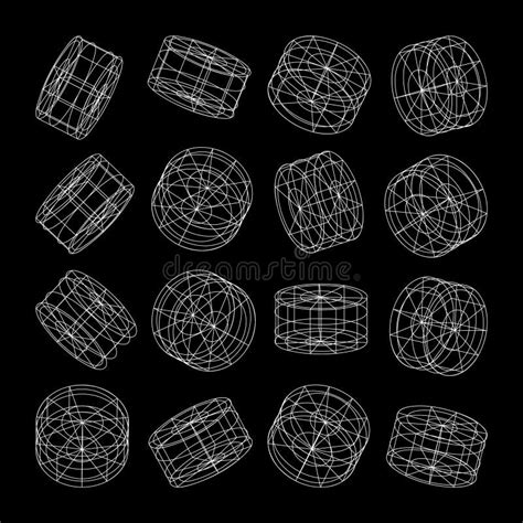 Wireframe Lined Shapes Perspective Mesh 3d Grid Low Poly Geometric