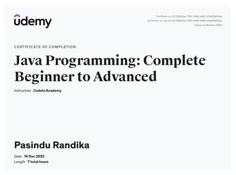 Pasindu Randika On Linkedin Udemy Course Completion Certificate