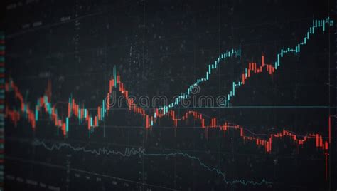 On Digital Scoreboard Blue And Red Lines Show The Growth And Decline