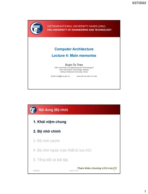 Part Main memories ĐẠI CÔNG HỌC NGHỆ ĐẠI CÔNG HỌC NGHỆ ĐẠI CÔNG HỌC NGHỆ ĐẠI CÔNG HỌC NGHỆ