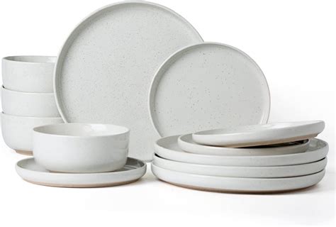 Famiware Dinnerware Set 12 Piece Dish Set Plates And Bowls Set For 4