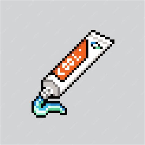 Premium Vector Pixel Art Illustration Toothpaste Pixelated Tooth