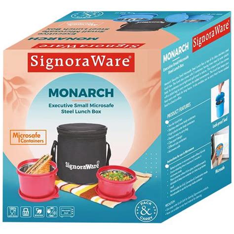 Buy Signoraware Monarch Executive Small Microsafe Lunch Box With Bag Leak Proof Red Online At