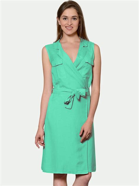 Buy Patrorna Sleeveless Cotton Wrap Dress Dresses For Women 23706064