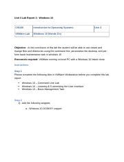 CIS106 U3 LabReport3 William SimmonsStevenson Docx Unit 3 Lab Report