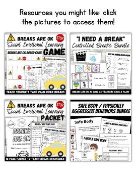 Design Your Own I Need A Break Classroom Management Behavior Break Cards