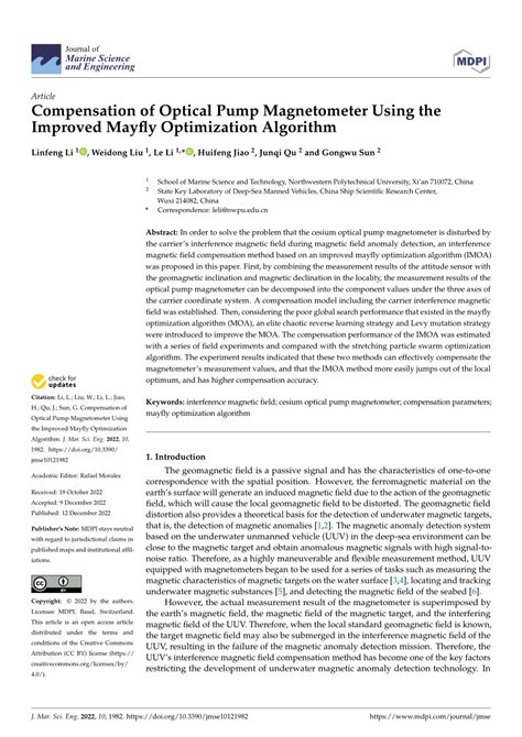 pdf compensation of optical pump magnetometer using the improved