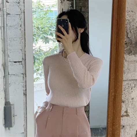 가을니트캐시미어10 🍂가을느낌쿠폰팩 ⚡️부분 오늘출발⚡️ 울35 피셔스 골지 라운드 긴팔 셔츠 하객룩 니트 Nt4185