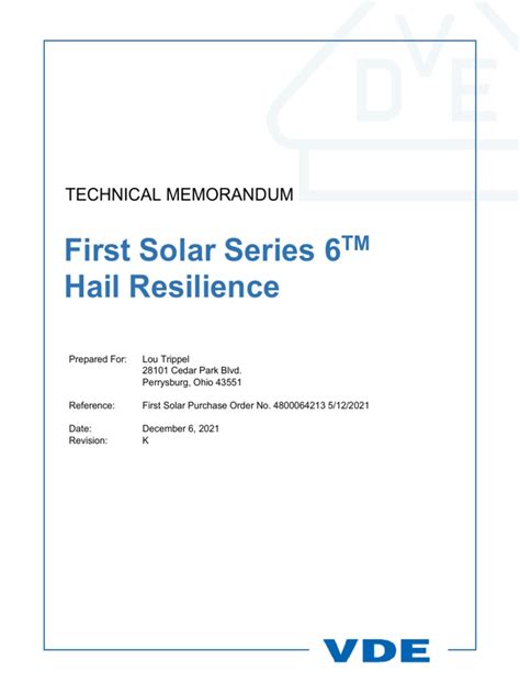 First Solar Series 6 Hail Resilience Pdf Hail Photovoltaics