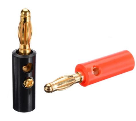Wtyk bananowy 4mm pozłacany czarny czerwony para e MTelektron