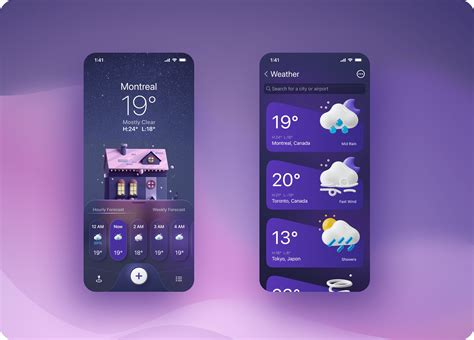 Daily Challenge Weather Forecast Mobile App Ui Design Behance