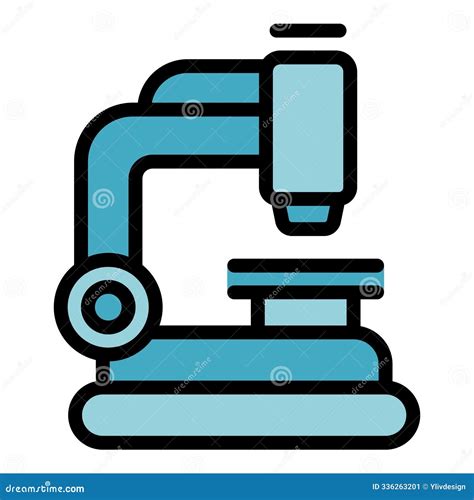 Laboratory Microscope Focusing On Sample On Glass Slide Cartoon Vector