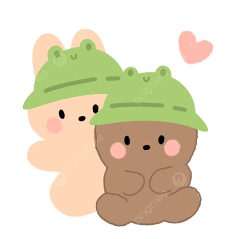 토끼와 곰 귀여운 커플 토끼 곰 귀엽다 Png 일러스트 및 Psd 이미지 무료 다운로드 Pngtree