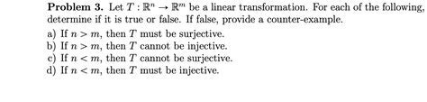 Solved A Problem Let T R RM Be A Linear Chegg