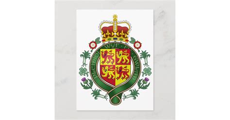 Royal Wales Official Coat Of Arms Heraldry Symbol Postcard Zazzle