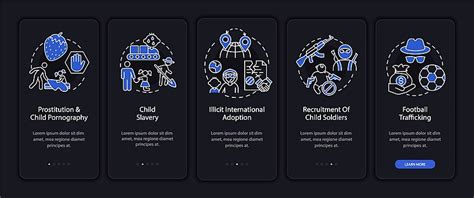 Human Trafficking Types Dark Onboarding Mobile App Page Screen Brochure Template Download On Pngtree