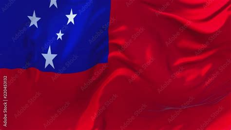 30 Samoa Flag Waving In Wind Slow Motion Animation 4K Realistic