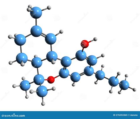 Cannabigerolic Acid Or Cbga Cannabinoid Molecule 3d Rendering Stock
