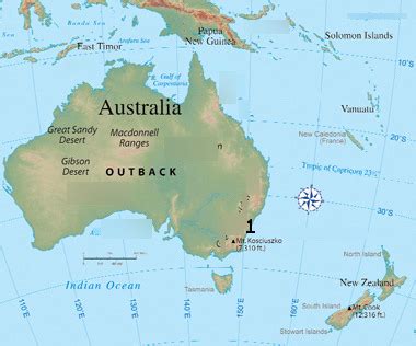 Australia And Nz Landforms And Water Diagram Quizlet
