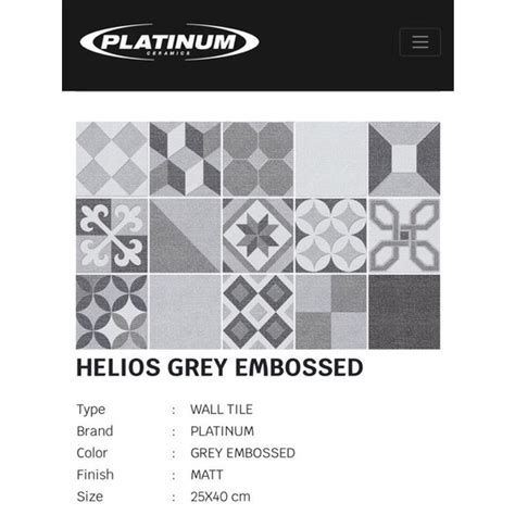 Jual KERAMIK DINDING PLATINUM 25X40 HELIOS GREY EMBOSSED HELIOS BROWN