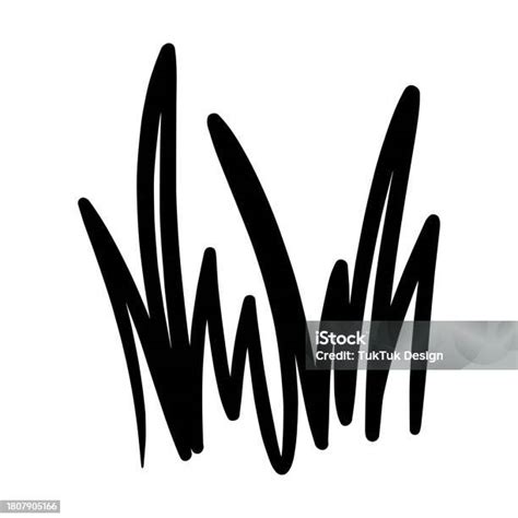 잔디 아이콘 그림 스케치에 손으로 그린 그림 브러시 스타일 디자인 및 배경 0명에 대한 스톡 벡터 아트 및 기타 이미지 0명 검은색 관목 Istock