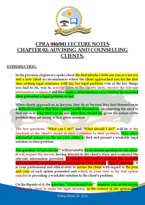 Lecture Notes Chapter 02 Advising And Counselling Cpra 040041
