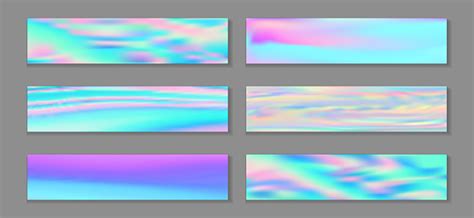 네온 홀로 최소 배너 수평 유체 그라데이션 유니콘 배경 벡터 컬렉션입니다 0명에 대한 스톡 벡터 아트 및 기타 이미지 0명 노랑 무지갯빛 다양한 색상 Istock