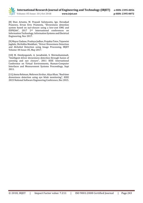 Irjet Driver Drowsiness Detection And Autobraking System For Accident Prevention Pdf