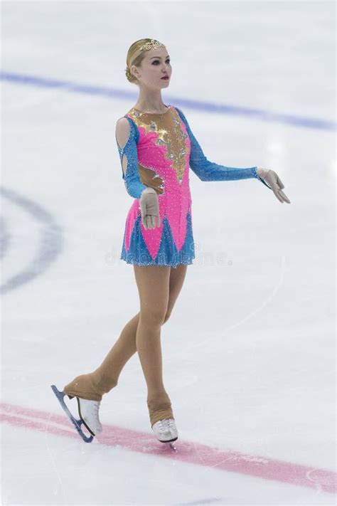 Female Figure Skater Performs Ladies Free Skating Program At Ice Star