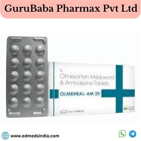 Olmesartan Medoxomil And Amlodipine 20mg Tablet Olmeheal Am 20 At Rs 500